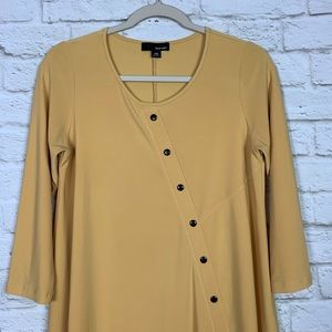 Sun Kim | Tops | Sun Kim Mustard Asymmetrical Button Tunic Top Xs ...